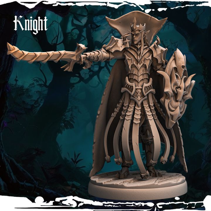 3D Printable Dark Elf Knight - 12 poses - Army of Darkness: Dark Elves by Monolith Arts